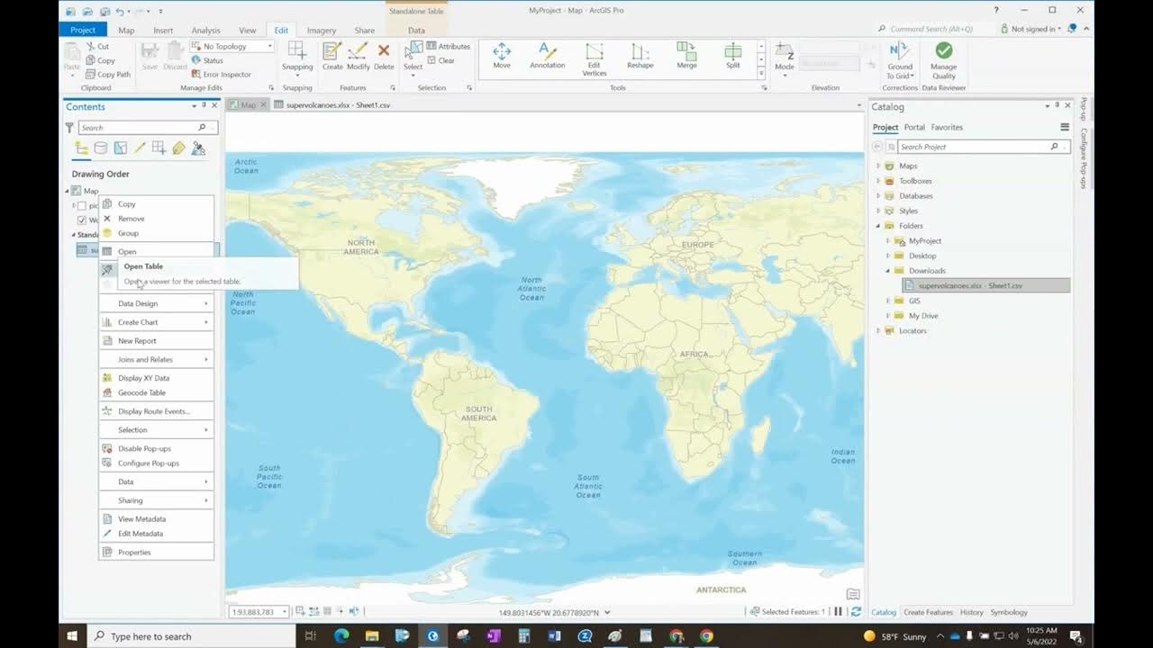ArcGIS Pro: Viewing Coordinate (XY) Data from a CSV File - YouTube