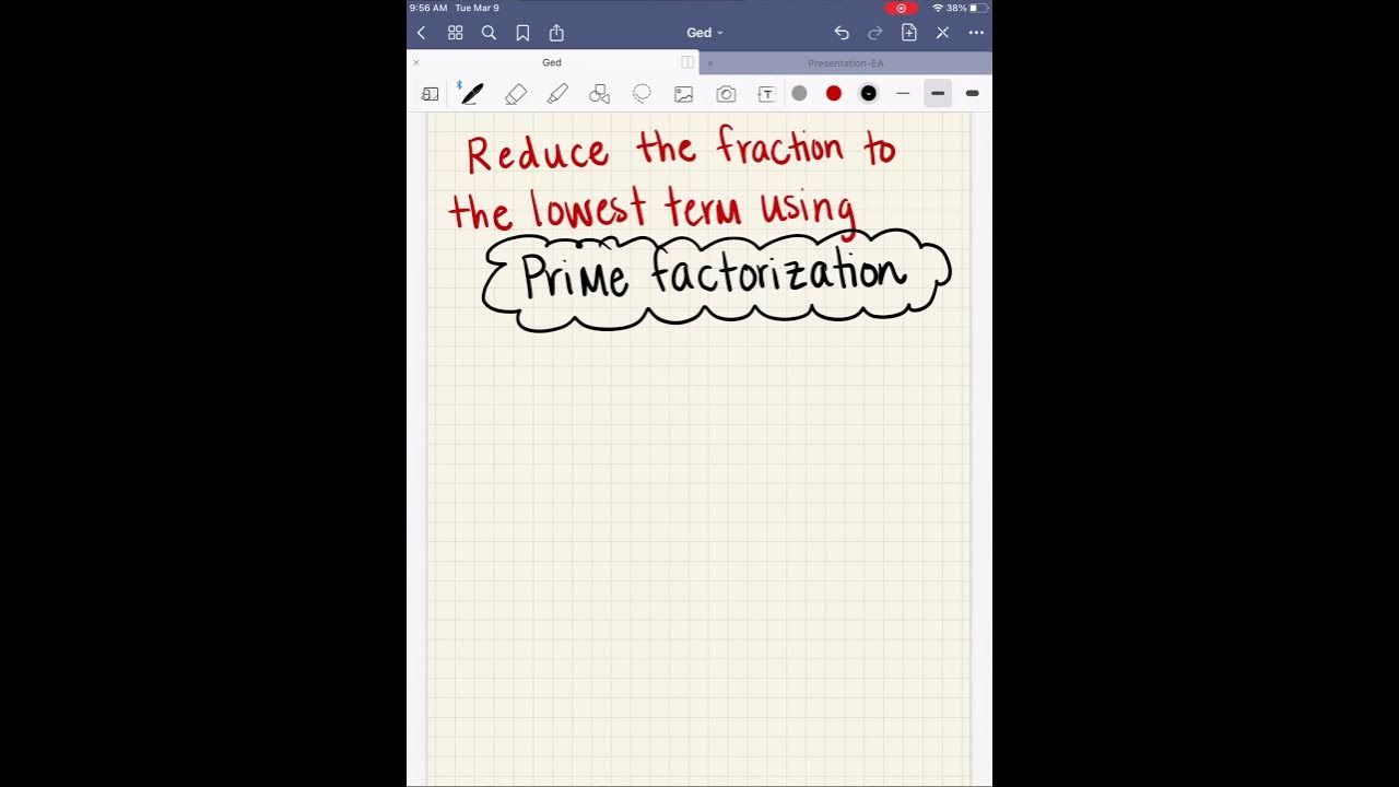 Using prime factorization to reduce a fraction to its lowest term - YouTube