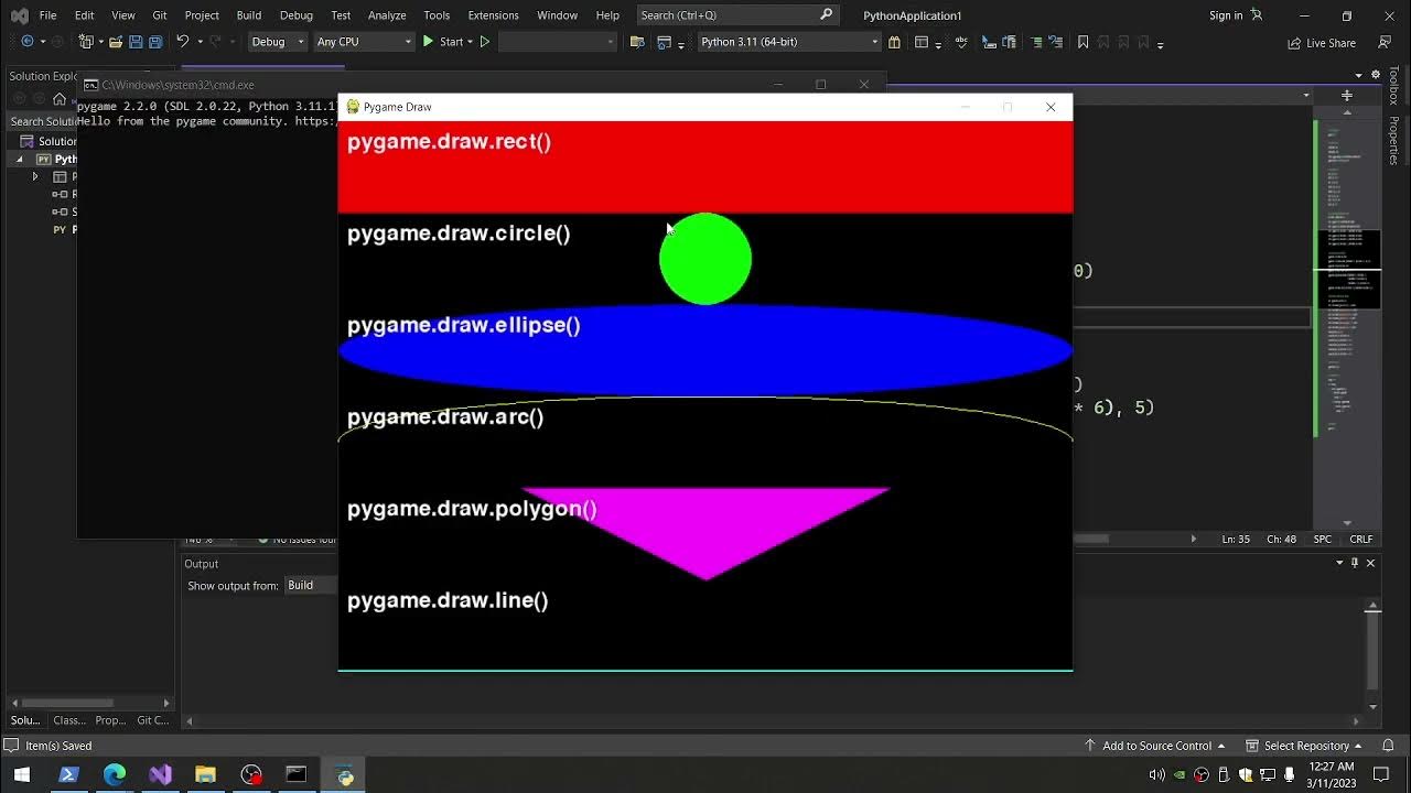 ChatGPT Python and Pygame, the Pygame.Draw methods demo! - YouTube