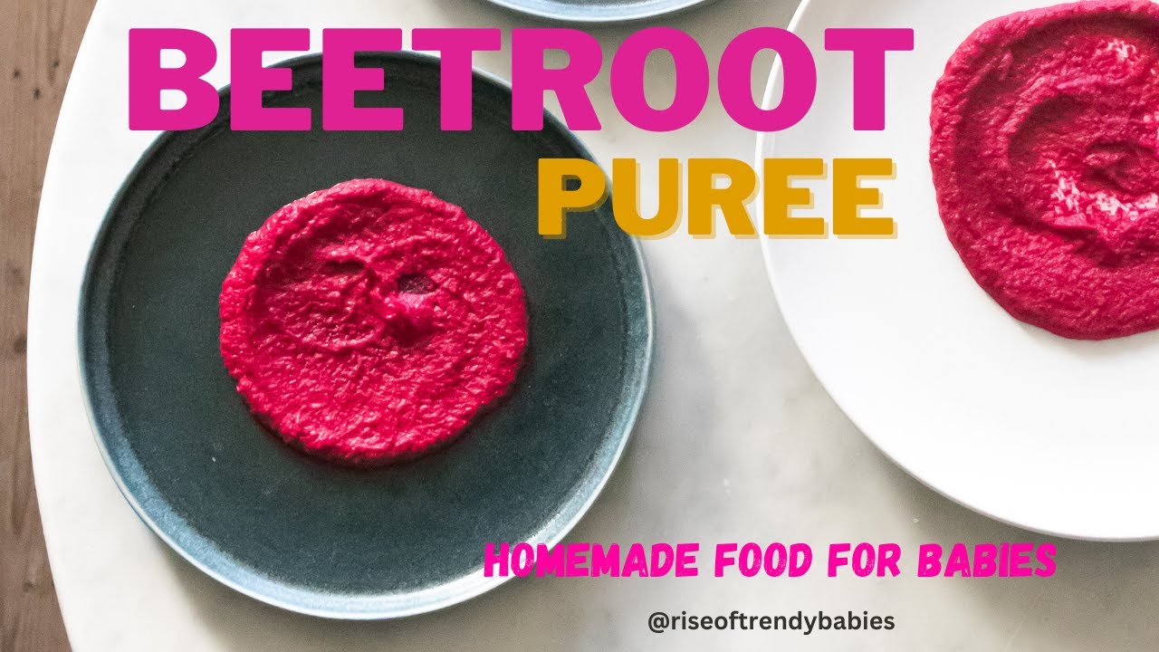 Homemade baby food || Beetroot purée for 6 month baby || Beetroot apple ...
