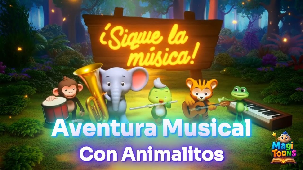 🎉🐵🎺 ¡La Banda Animal! 🎶 Canción Infantil con Mono, Elefante, Rana y Más ...
