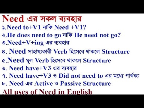 Need এর সকল ব্যবহার//All uses of need in English - YouTube