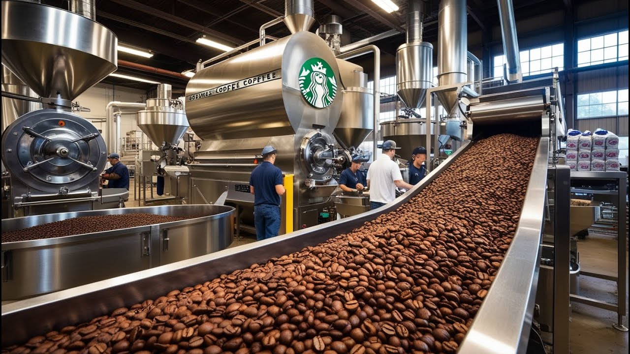 Inside Starbucks Coffee Factory: How Coffee is Harvested, Roasted ...