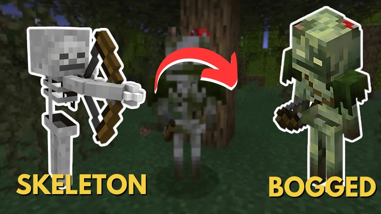 🔥 Minecraft 1.21 Update: New "BOGGED" Mob vs "SKELETON" | 1.20+ | For ...