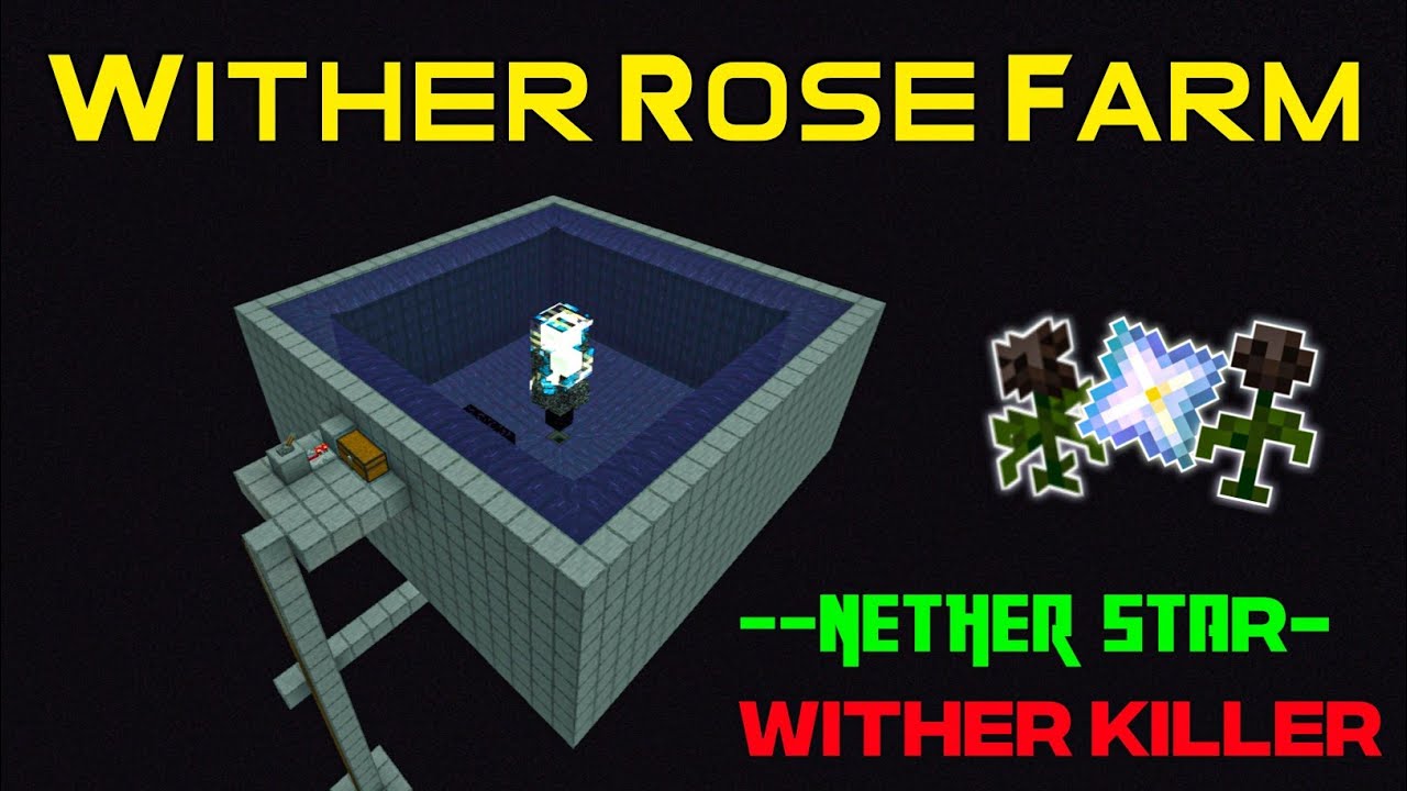 Wither Rose Farm Tutorial For Mcpe/Bedrock 1.21 || Nether Star Farm(Wither Killer) - YouTube