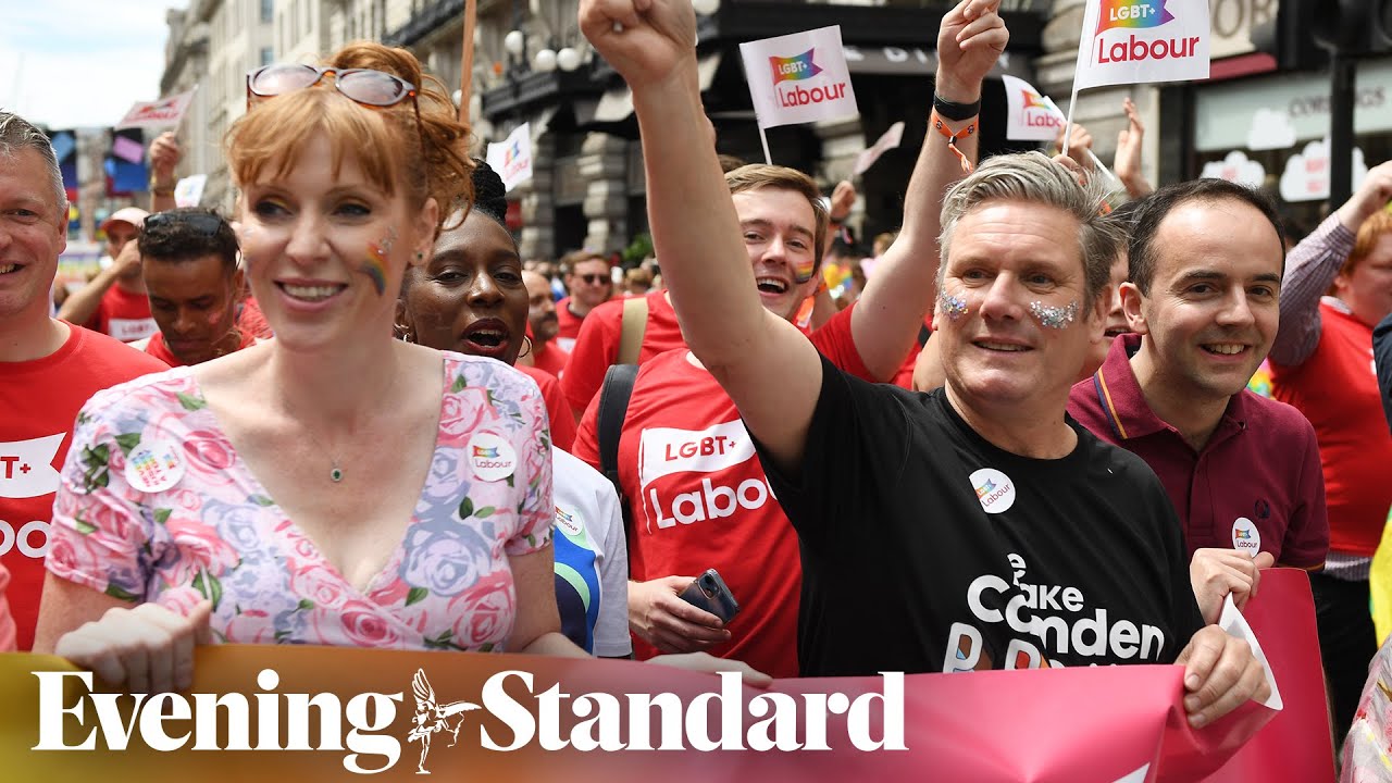Keir Starmer and Angela Rayner take part in London's Pride parade - YouTube