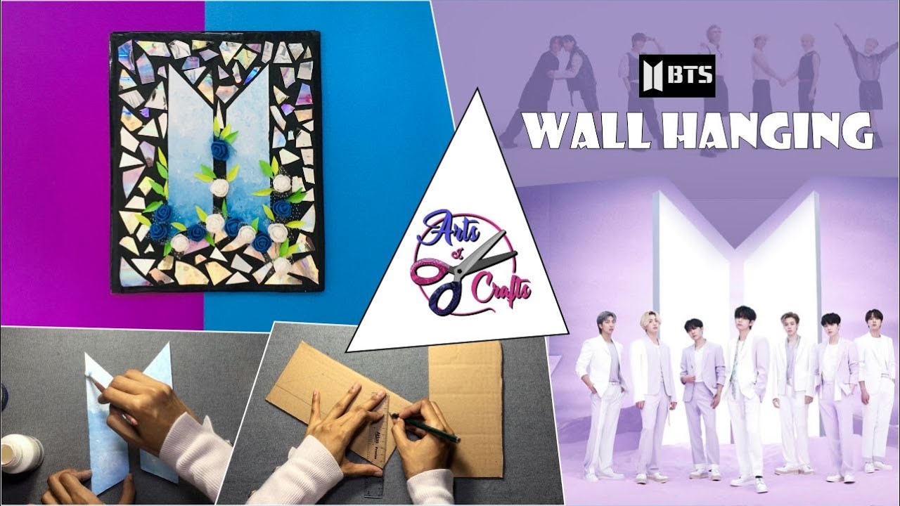 How to make BTS Easy DIY Craft 💜| BTS Logo Wall Hanging | Easy Crafts # ...