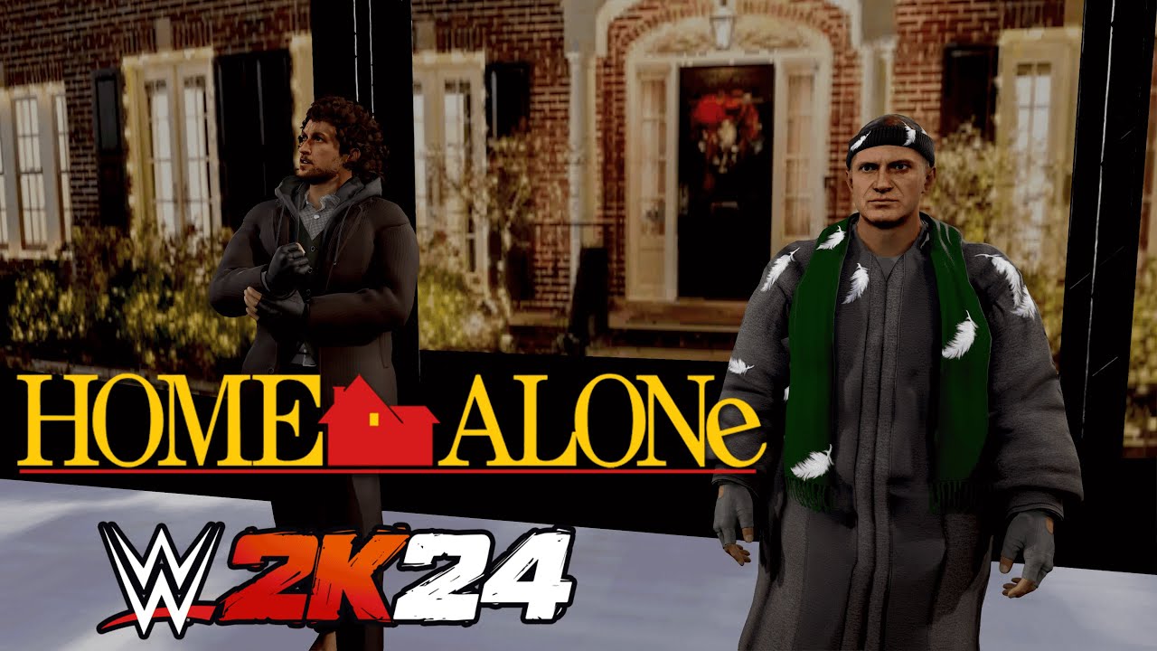 Home Alone - Kevin & Buzz vs Harry & Marv (WWE 2k24) - YouTube