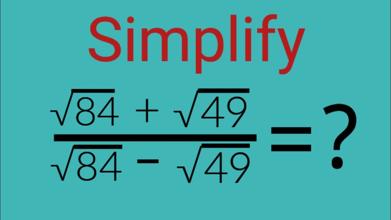 A Nice Square Root Math Simplificationhow To Solve The Problem Youtube 3392