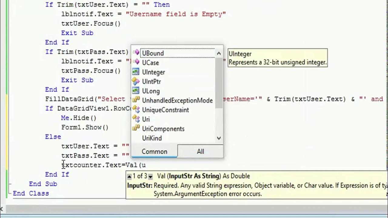 How to create Log in form in VB NET with SQL database - YouTube