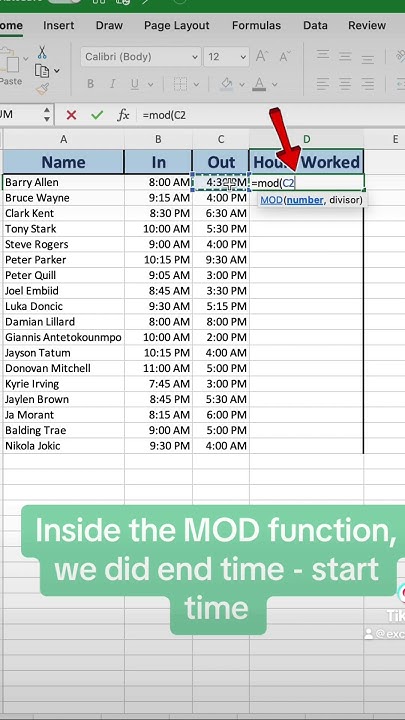 How to clock work hours in Excel! #excel #microsoftexcel #excel # ...