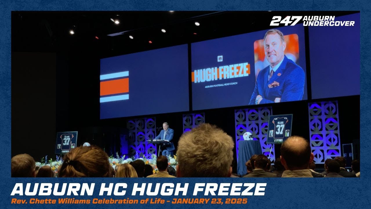 Auburn HC Hugh Freeze | Rev. Chette Williams Celebration of Life - YouTube