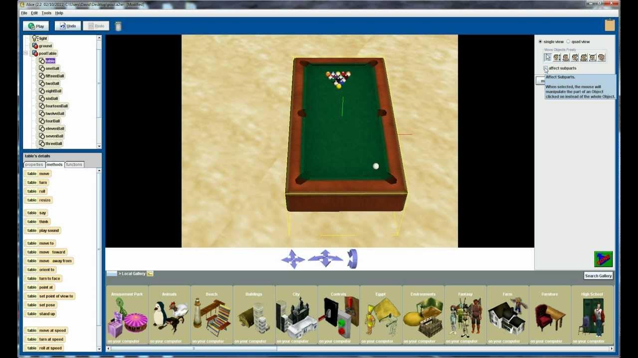 Alice 2.2 Tutorial: dummy objects as position markers - YouTube