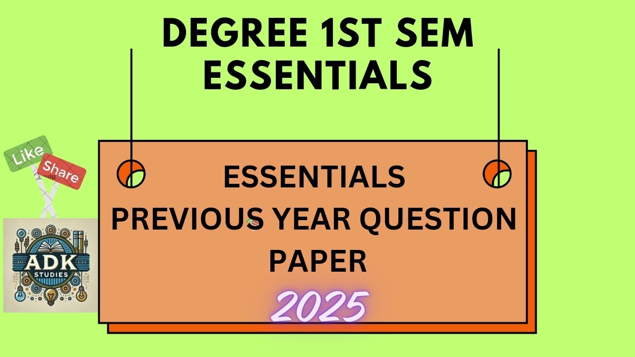 Essentials maths,phy,che, computer previous year question paper - YouTube