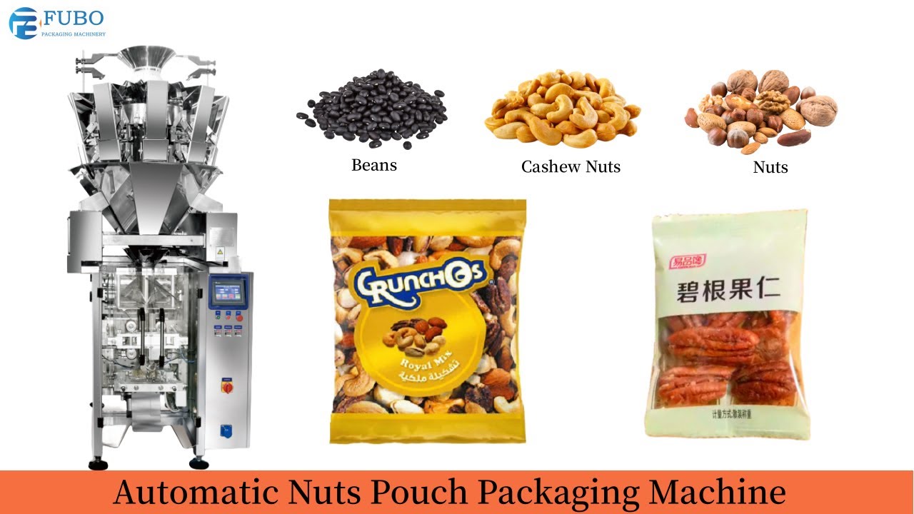 Automatic nuts pouch packaging machine - YouTube