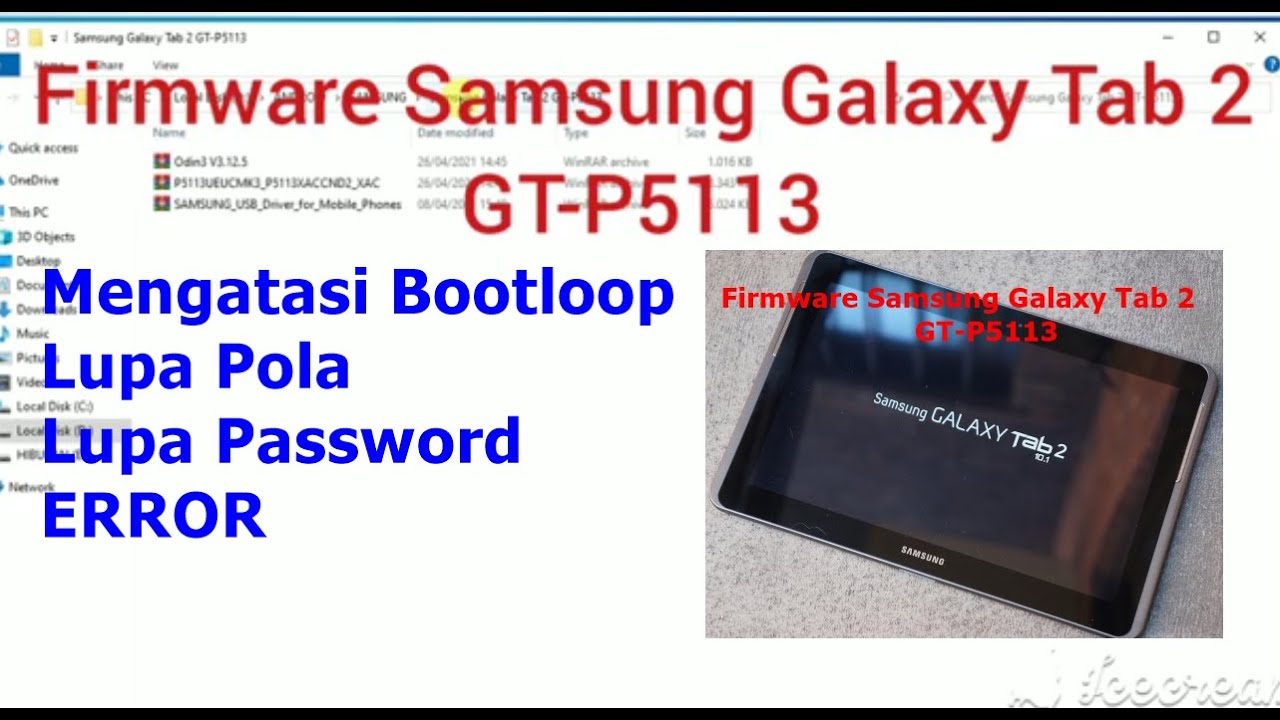 Firmware Samsung Galaxy Tab 2 GT-P5113 - YouTube