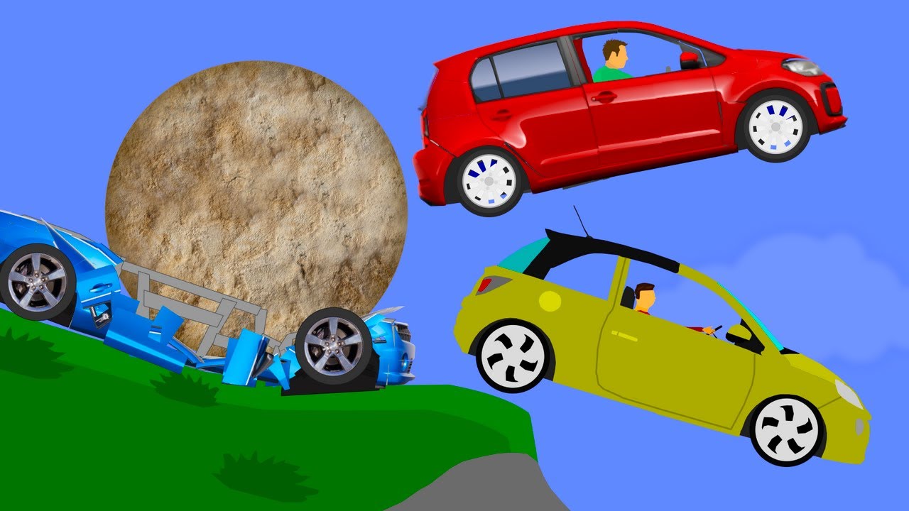 Cars VS Giant Rock - Extreme Car Destruction - YouTube