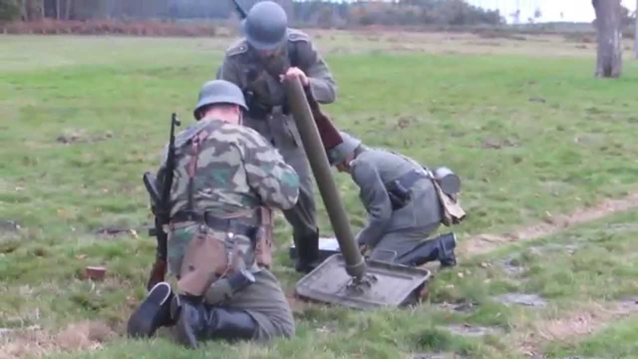 ww2 reenactment - german mortar team training - YouTube