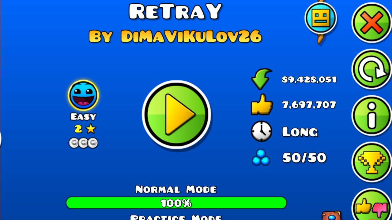 Retry geometry dash - YouTube