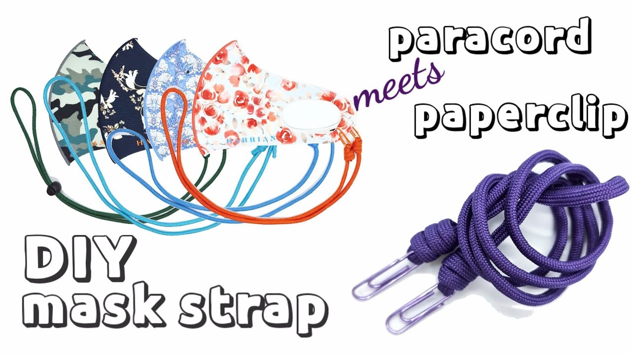 DIY paracord mask strap with paperclips 클립활용 파라코드 간단매듭 마스크스트랩 - YouTube