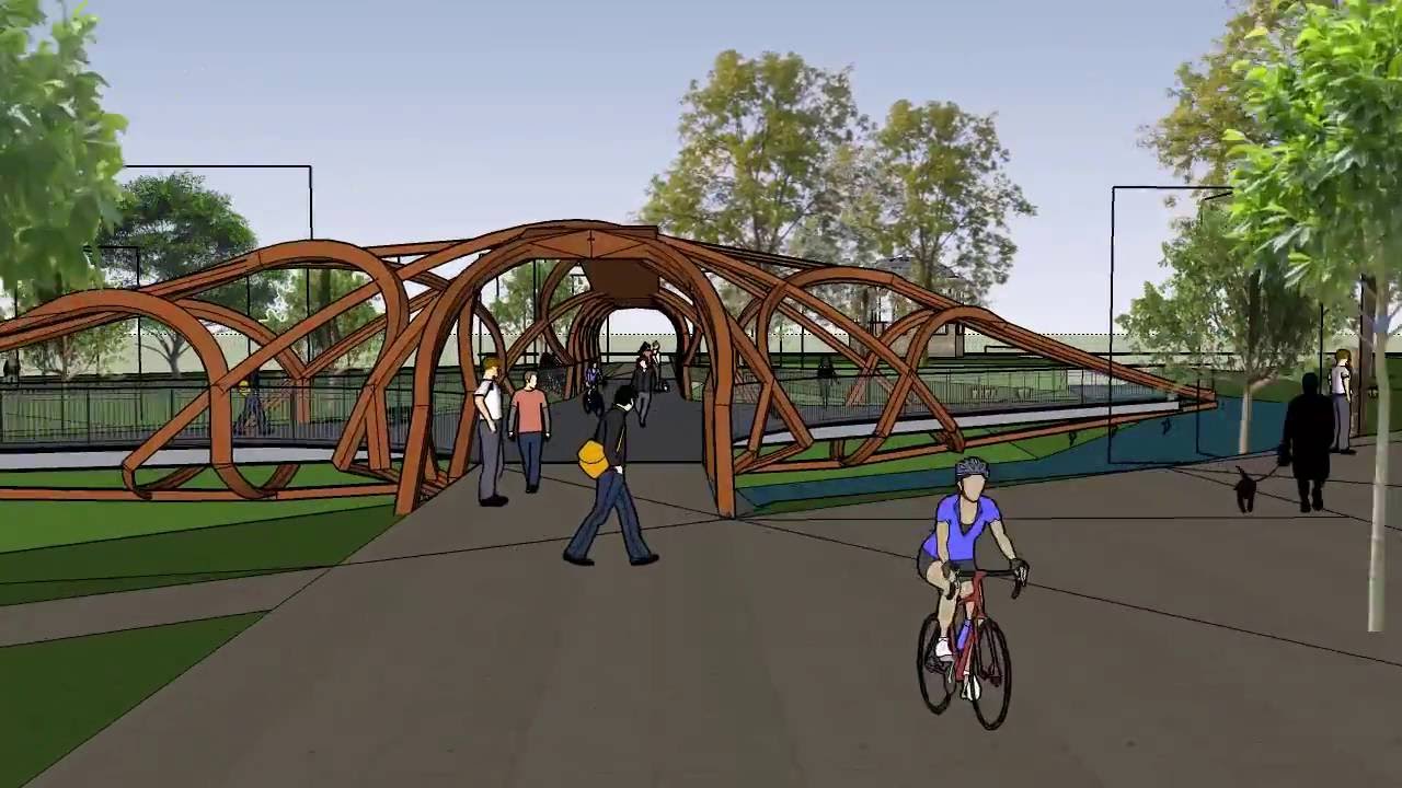 Iconic Timber Pedestrian Bridge - YouTube