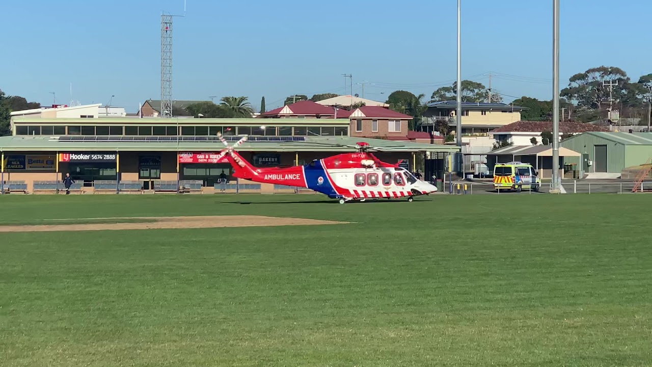 Ambulance Victoria HEMS 2 (VH-YXH) taking off 5/07/2019 - YouTube