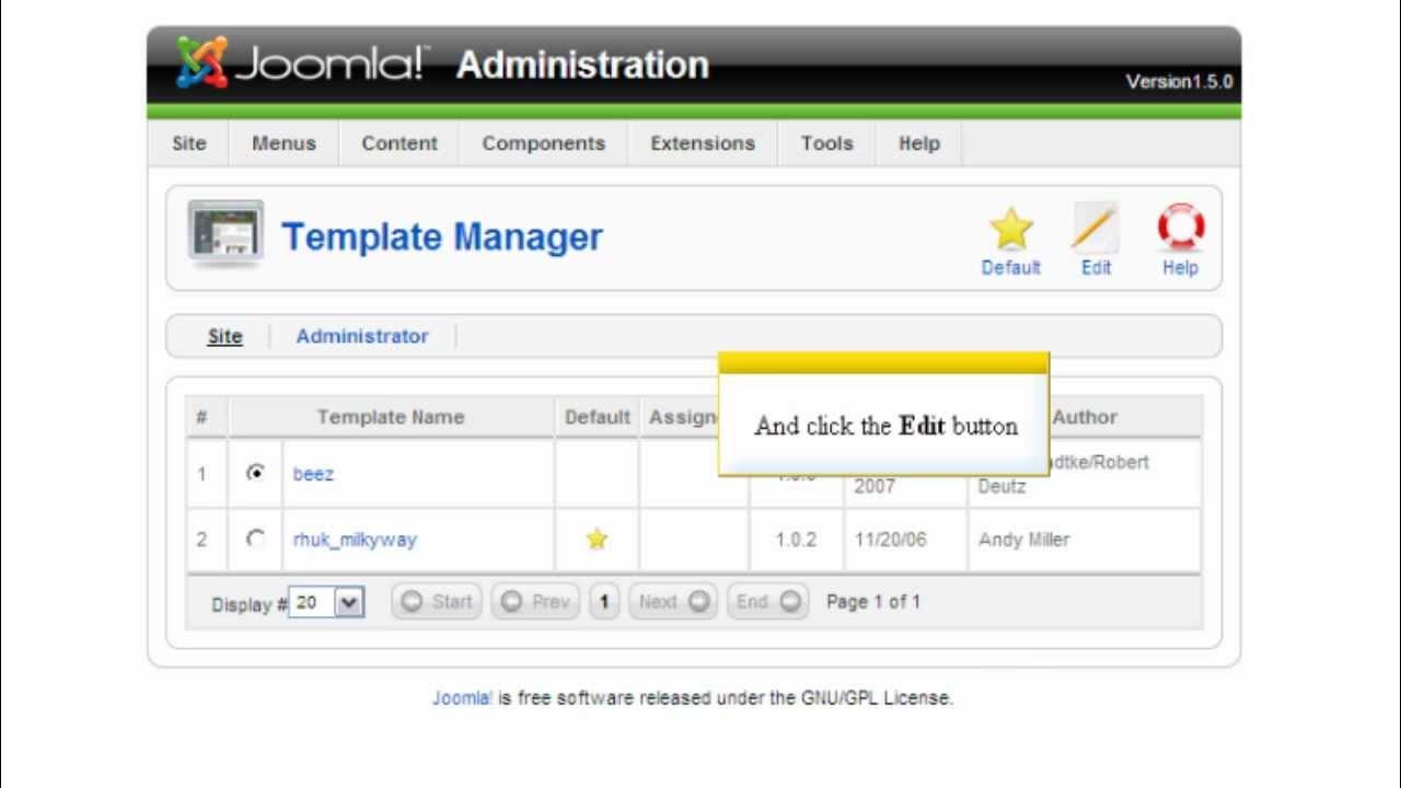 Joomla 1.5 Assign Template - YouTube
