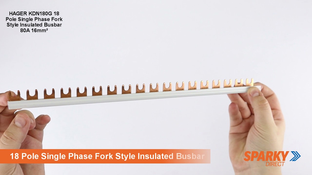 HAGER KDN180G | 18 Pole Single Phase Fork Style Insulated Busbar 80A ...