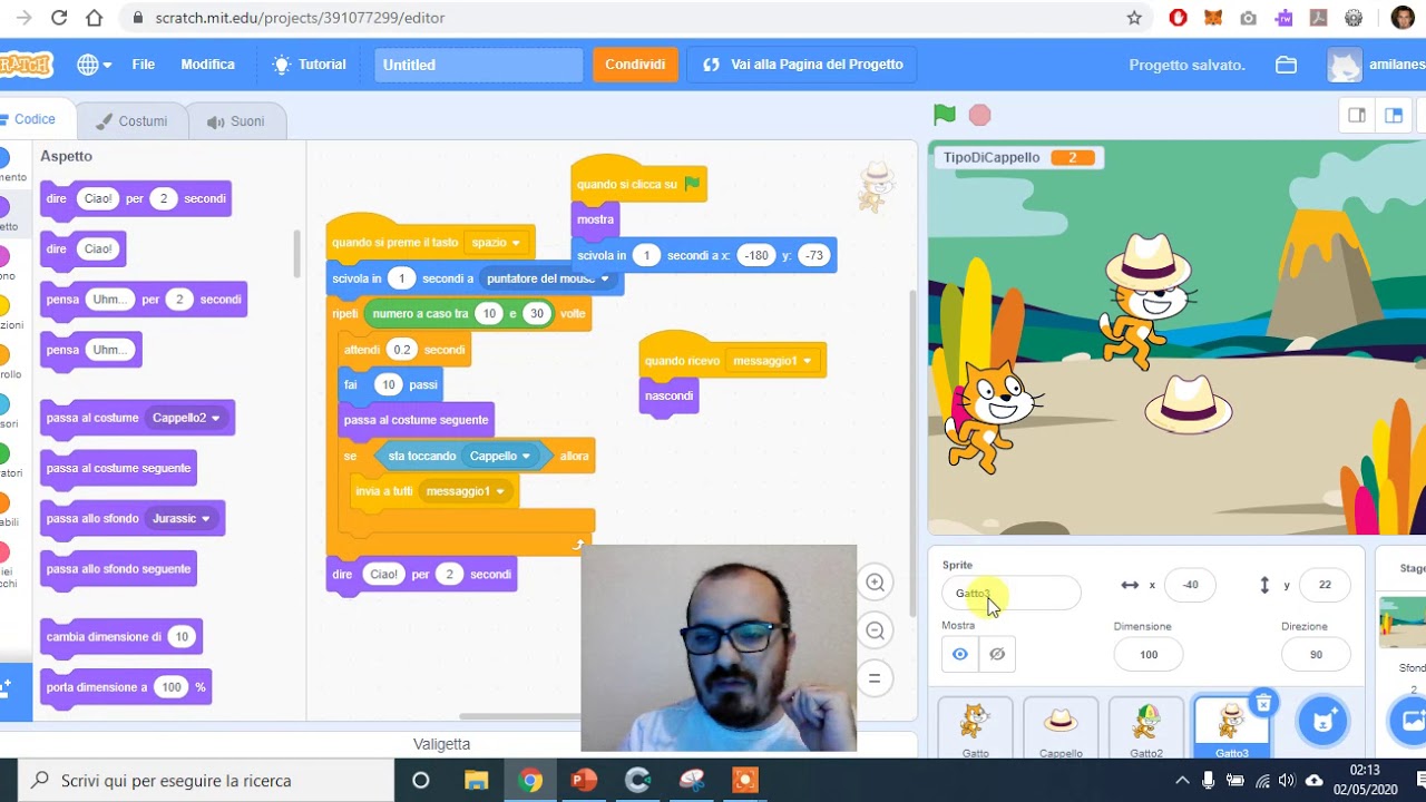 Iniziamo a usare Scratch - 5: Il gatto che indossa i cappelli ...