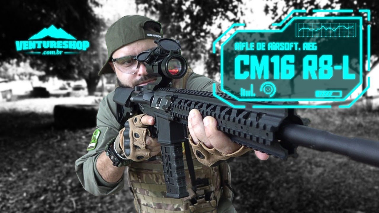 Teste do Rifle de Airsoft AEG CM16 R8-L com Mira, da G&G - VentureShop ...