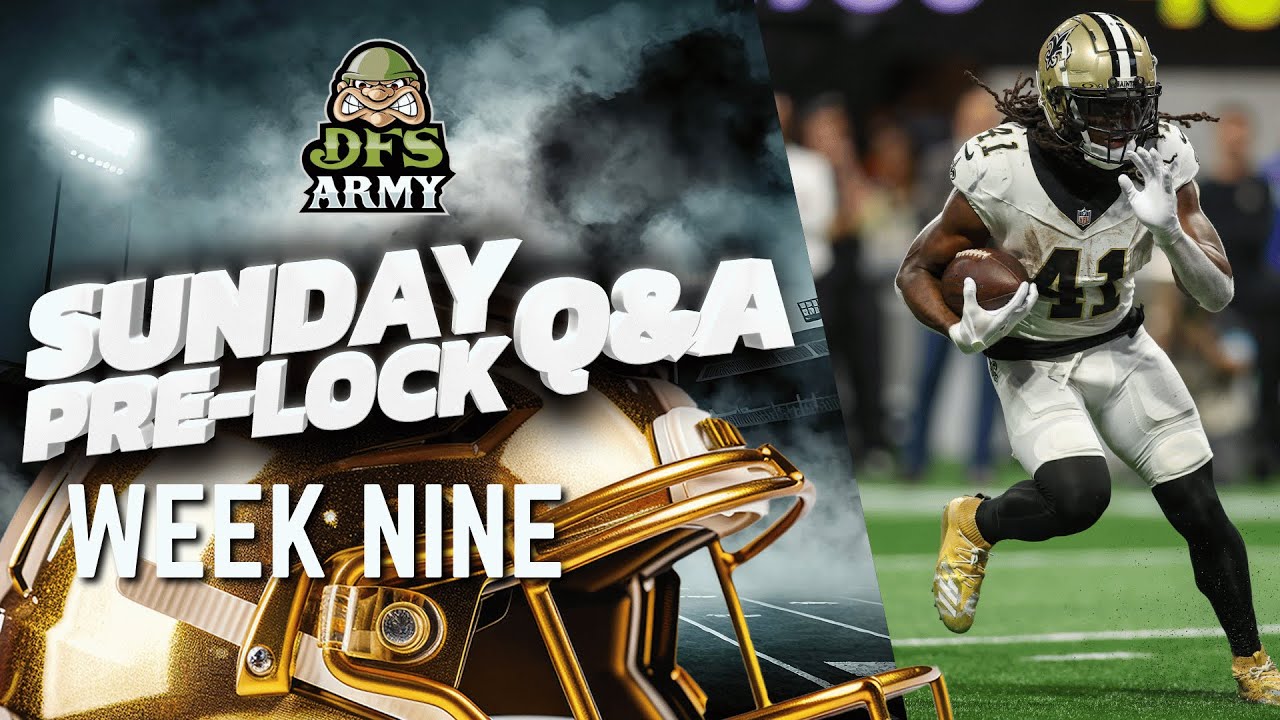 NFL Week 9 DFS Pre-Lock Show | DFS Army - YouTube