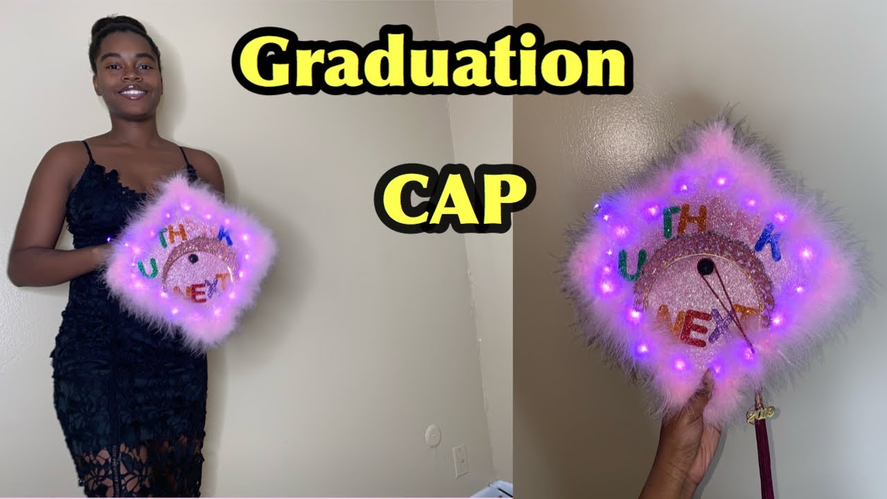 DIY Graduation Cap: LED LIGHT, FEATHER, CROWN 👸🏾 - YouTube