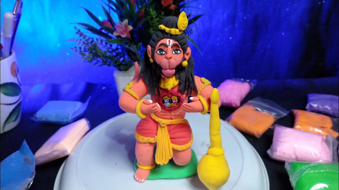 How To Make Clay Hanuman Ji idol with Super clay |DIy Clay Hanuman ...