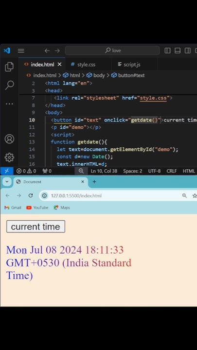 How To Display Date Using Javascript Programing Coading Html Css Youtube