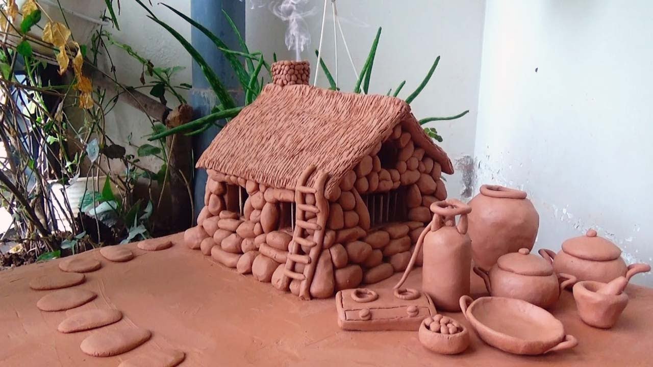 Amazing Tiny Creation: Build a Miniature Clay Village Cottage with Gas ...