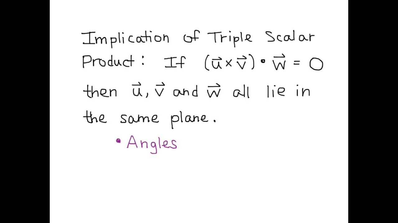 Math 2110 Section 11.4 Triple Scalar Product and Torque - YouTube