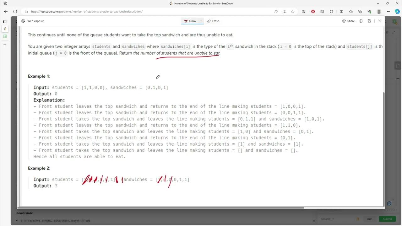 LeetCode 1700 | Number of Students Unable to Eat Lunch | Counting Array | Debug | Java - YouTube