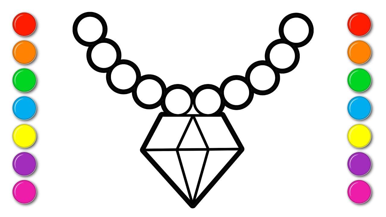 How To Draw a Diamond Necklace for Kids & Toddlers | Easy Drawing ...