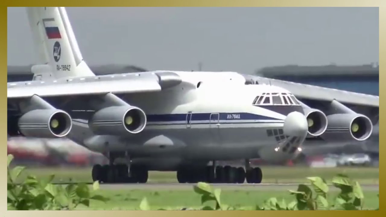 Russian Air Force ILYUSHIN IL-76 landing at Hamburg Airport - YouTube