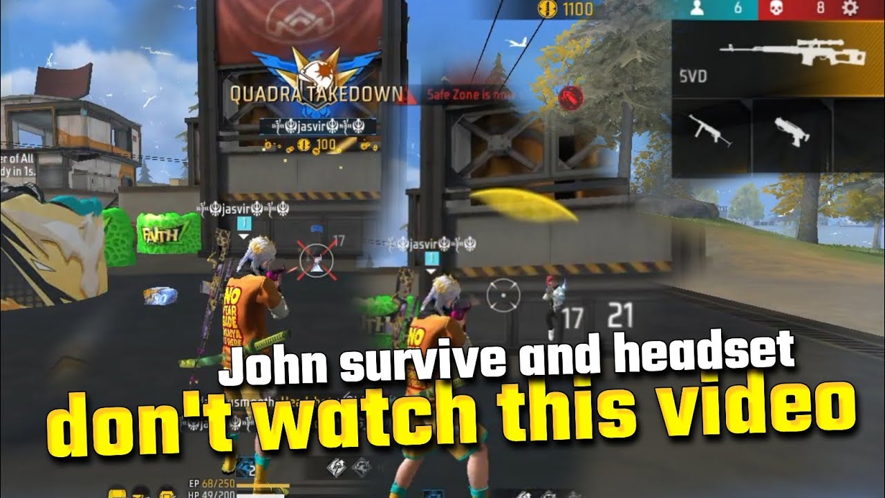 FREEFIRE 🔥 Solo vs Squad Mp40 + SVD Total Kills 🤯 Garena free fire || Jasvir gaming freefire ...