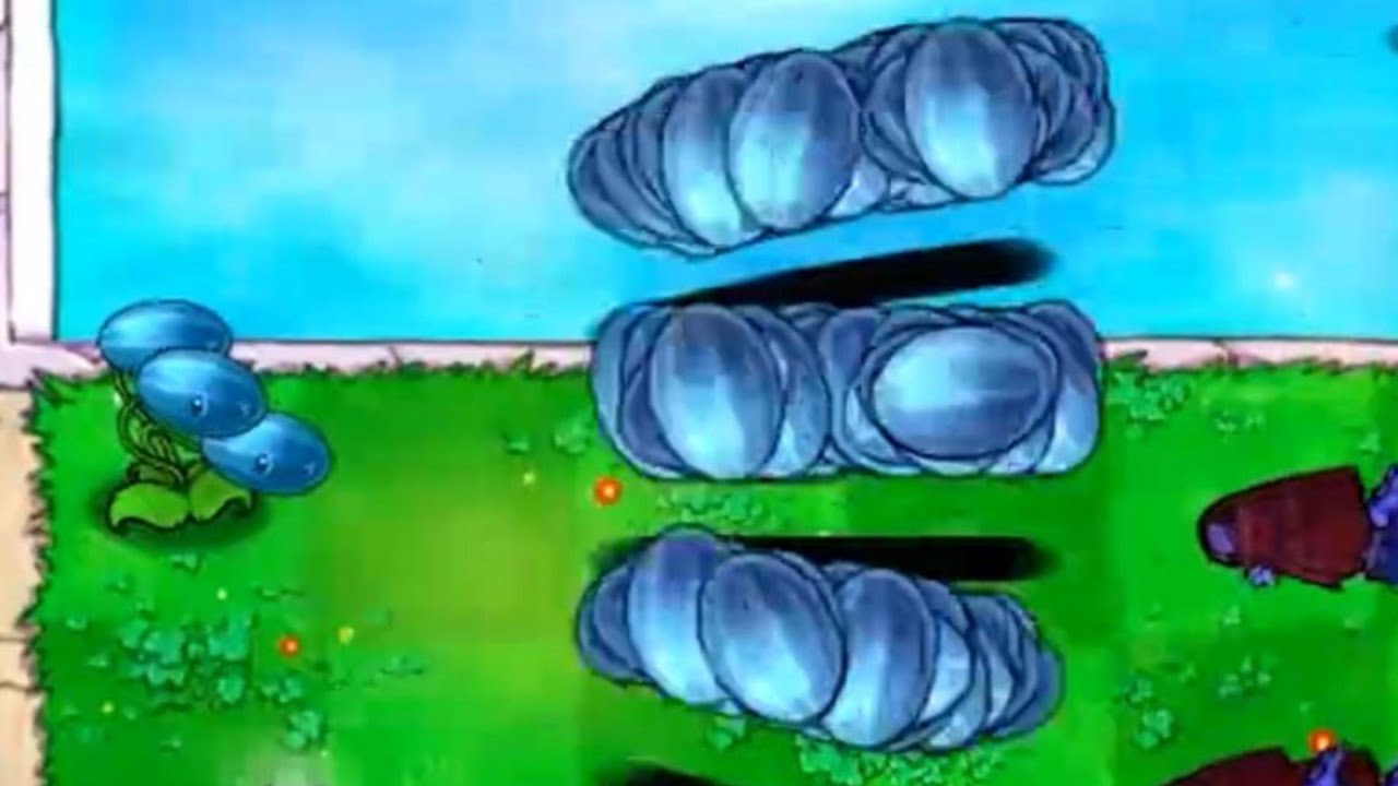 Plants vs Zombies: New Plant: Three-line Ice Watermelon Shooter - YouTube