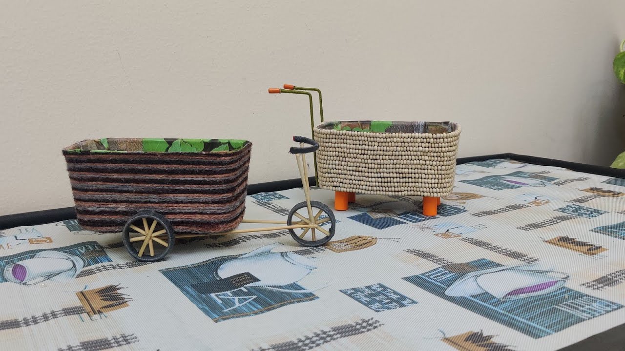 cart made with packing plastic - YouTube