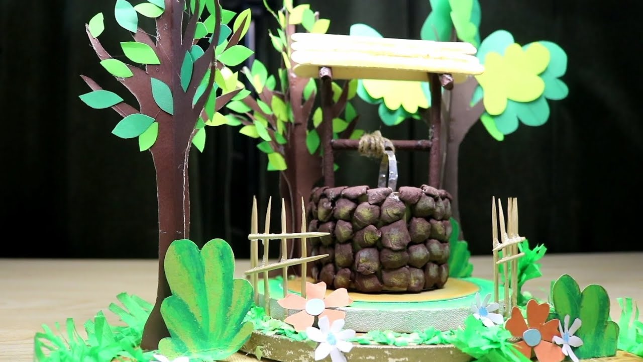 DIY Water Well | Village Craft | Paper Craft | School Project ideas ...