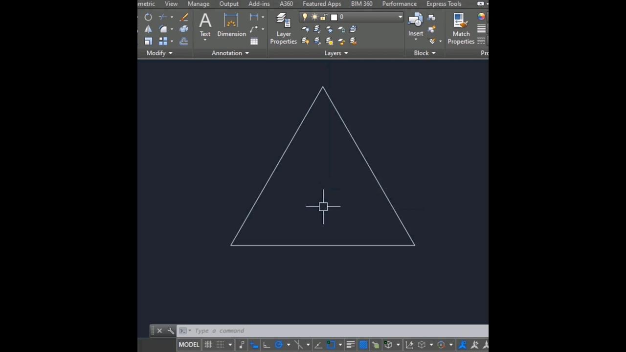Draw Triangle in AutoCAD without using Line command #shorts #subscribe #autocad #cad #triangle ...