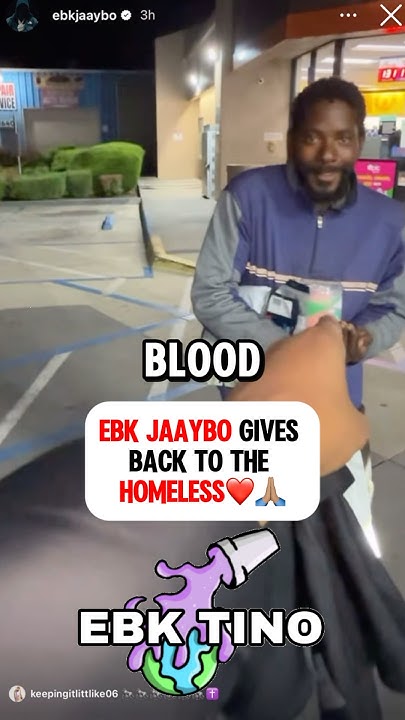 Ebk Jaaybo Gives Back To The Homeless ️🙏🏽 - YouTube