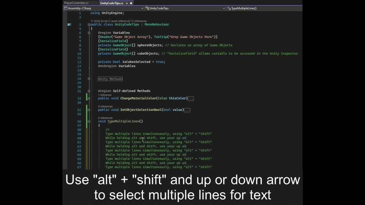 Visual Studio: Multi-line code edits - YouTube