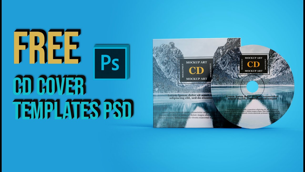 CD Cover Mockup in Photoshop PSD Free | CD Cover Template - YouTube