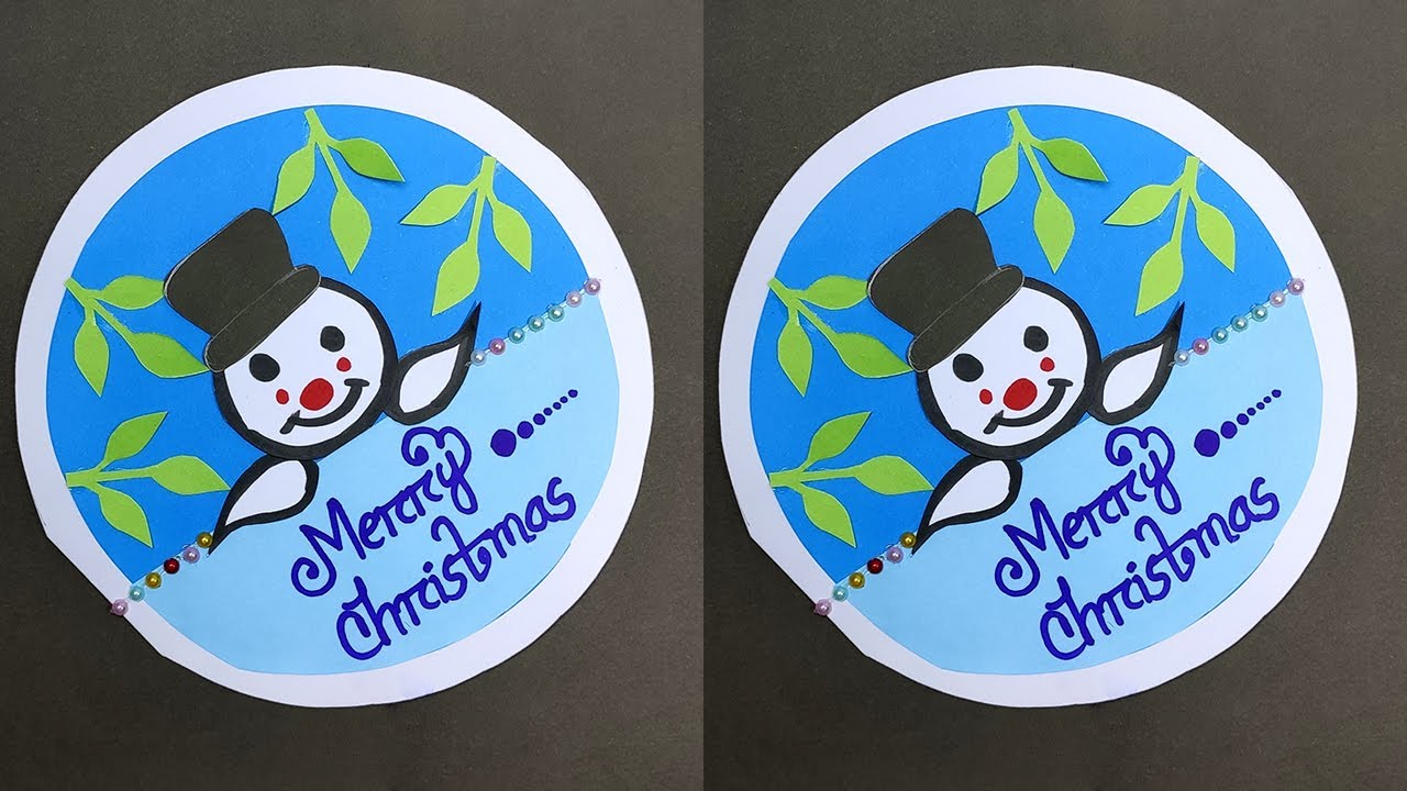 Snowman Christmas Card || How to Make Snowman Christmas Card || Easy ...