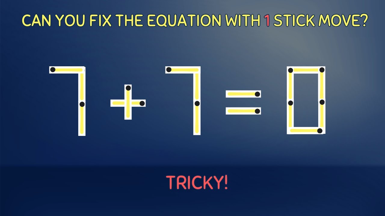 Can You Fix The Equation With ONE Stick Move? #3 [Fix The Equation ...