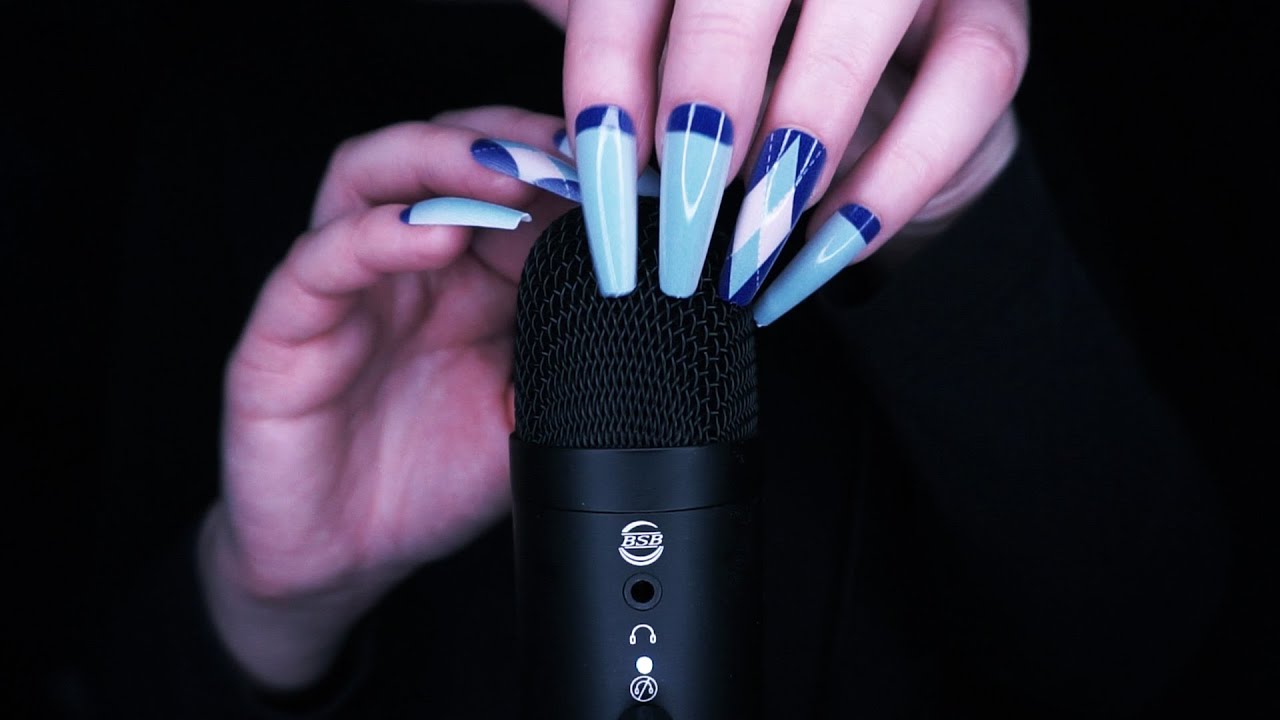 ASMR | Mic Scratching, tapping and rubbing with long nails + Pearl ...